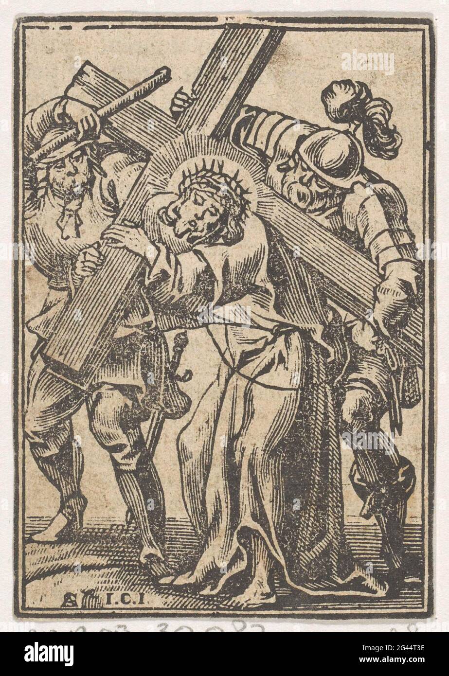 Crossbarness of Christ. Christ helps the cross by soldiers Stock Photo ...