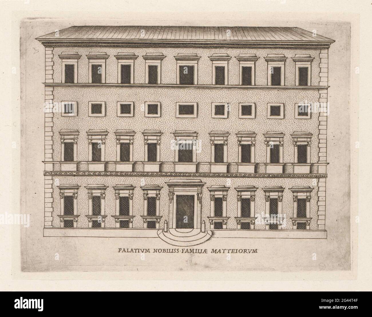 Map of Palazzo Mattei in Rome; Palatium Nobilliss. Familiae Matteiorum ...