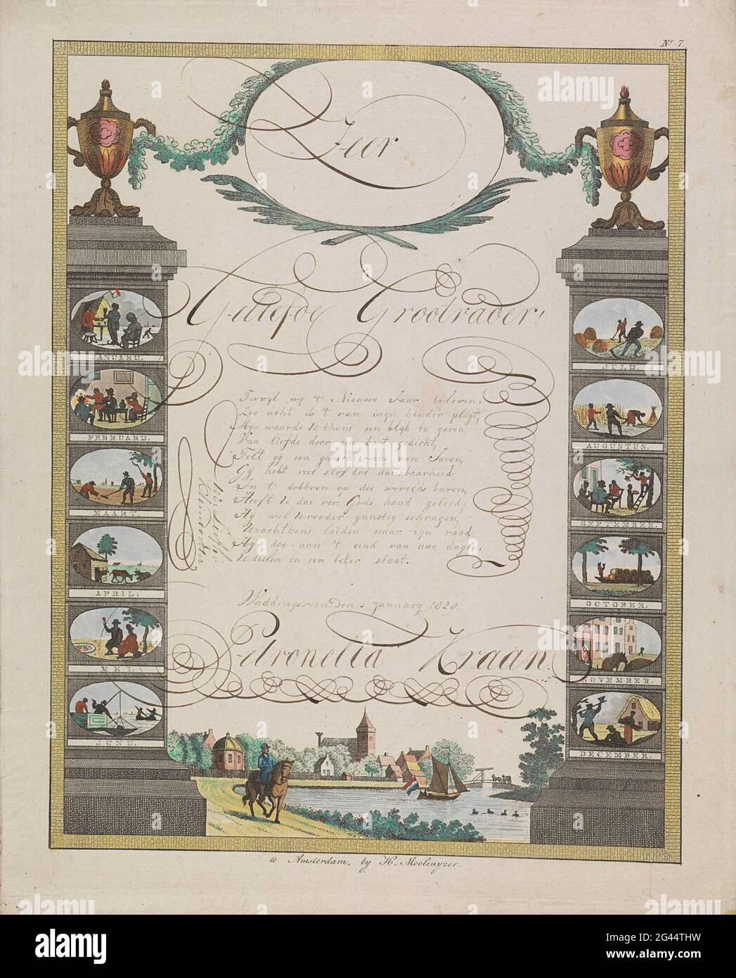 Greeting letter with twelve months. Greeting letter with described ...