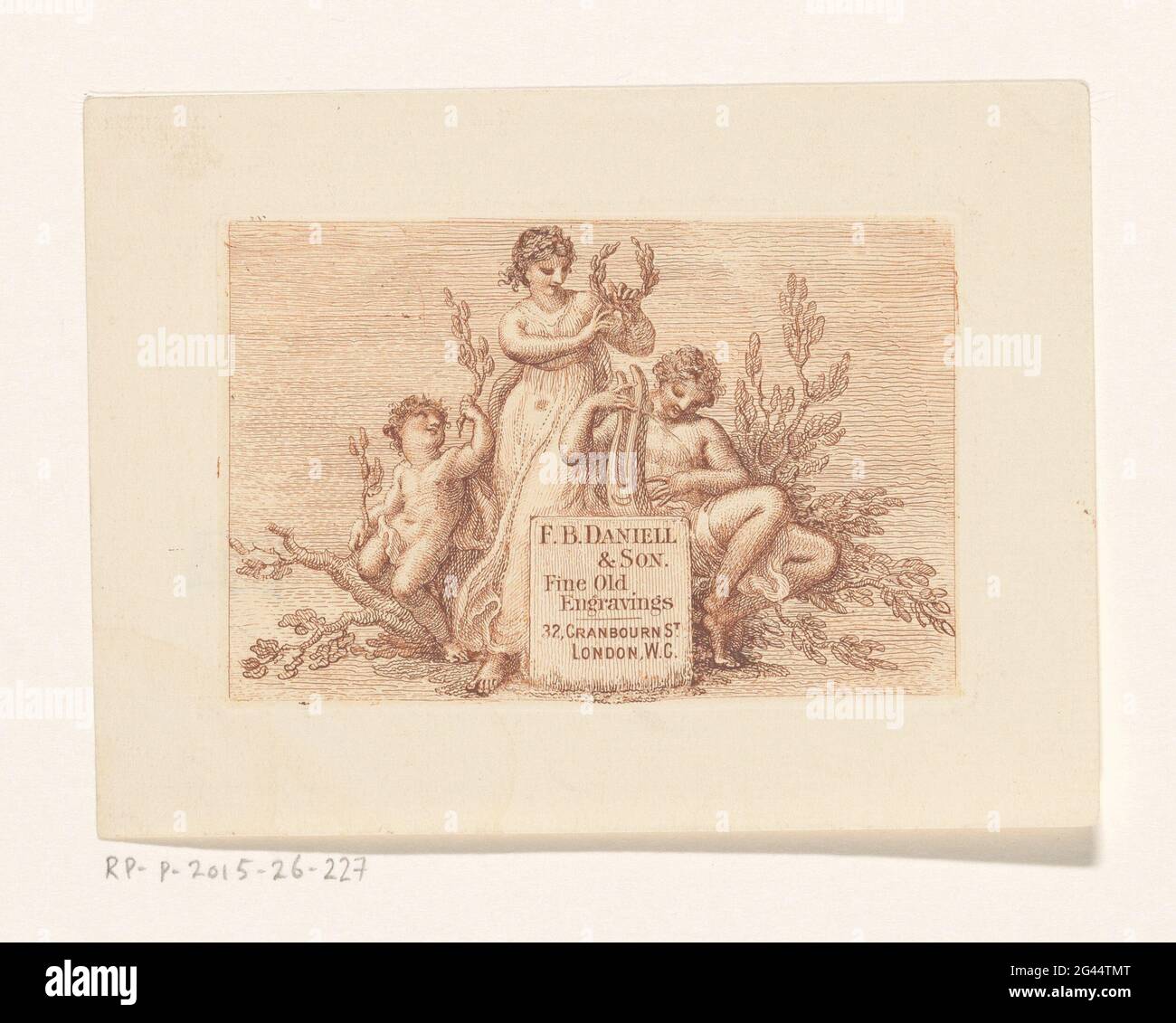 Business card from Prenthandel F.B. Daniell & Son in London. Apollo ...