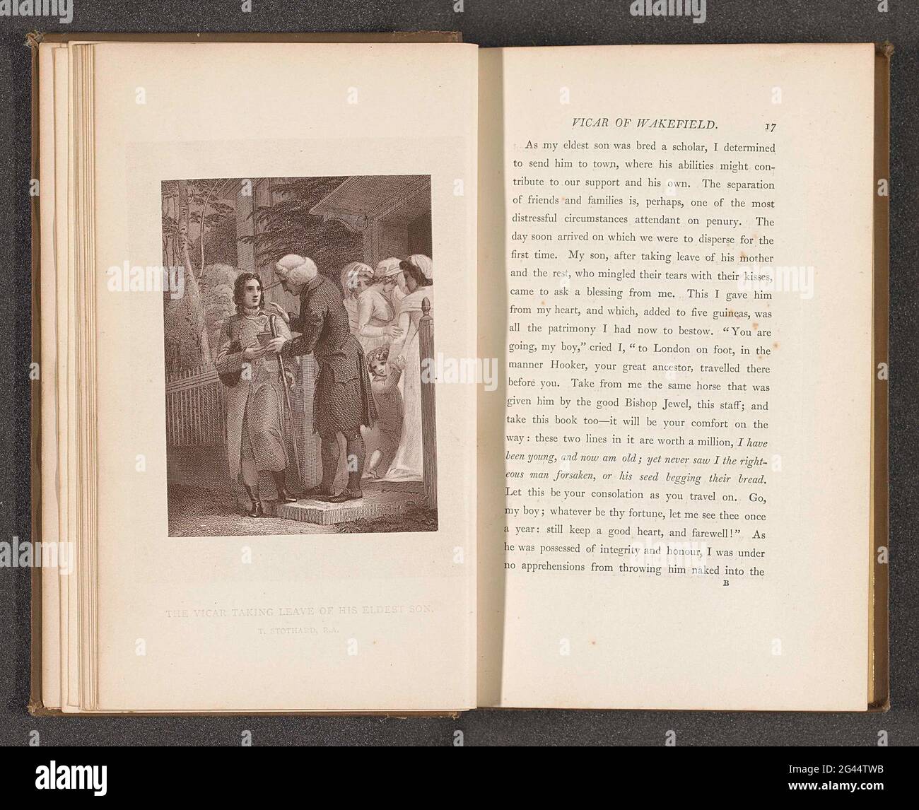 Photo reproduction of a print by Thomas Stothard, presenting an ...