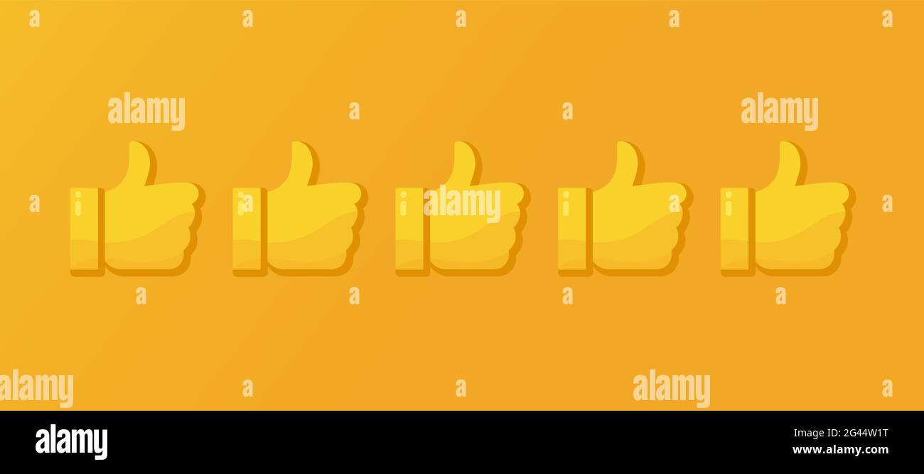 Positive feedback vector illustration isolated on yellow background ...