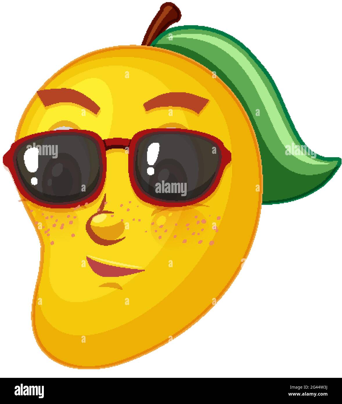 Mango cartoon character with facial expression illustration Stock ...