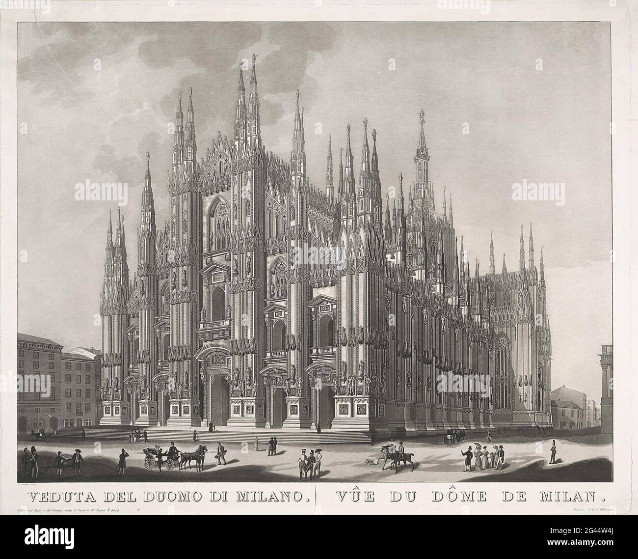 Milan Dom; Veduta del Duomo di Milano / vûe du Dôme de Milan. View of ...