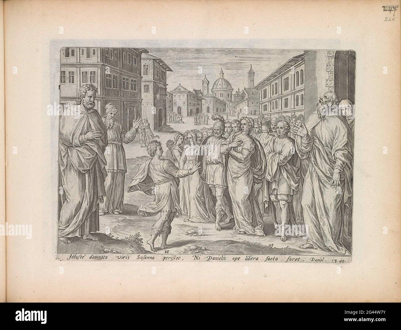 Daniel goes against suspension of Susanna; History of Susanna; Theatrum ...