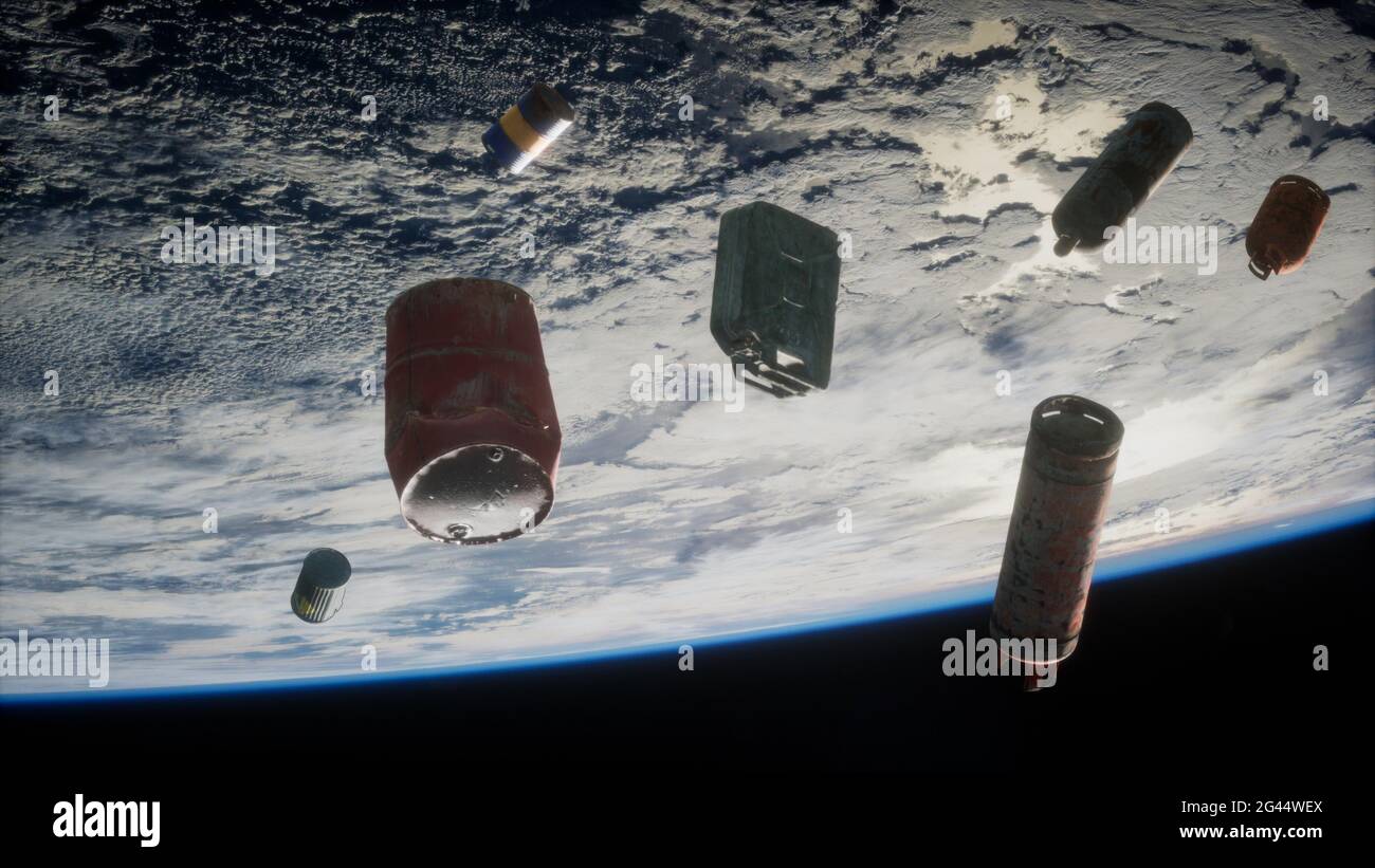 Pollution of the atmosphere of the planet Earth and space Stock Photo ...