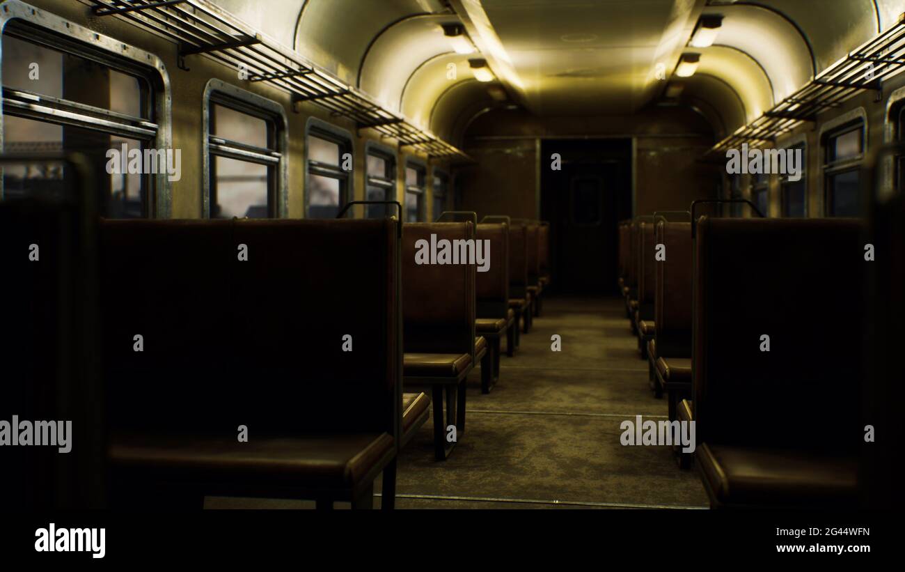 Interior of old soviet electric train Stock Photo - Alamy