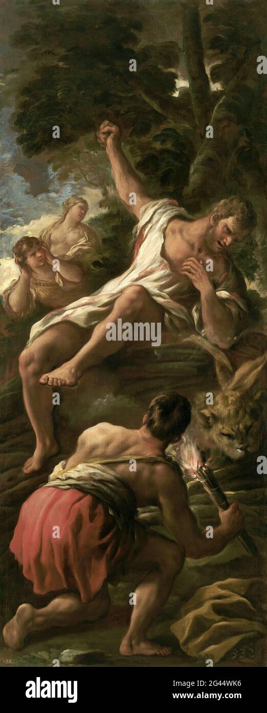 Luca Giordano - Hercules on the Pyre Stock Photo - Alamy