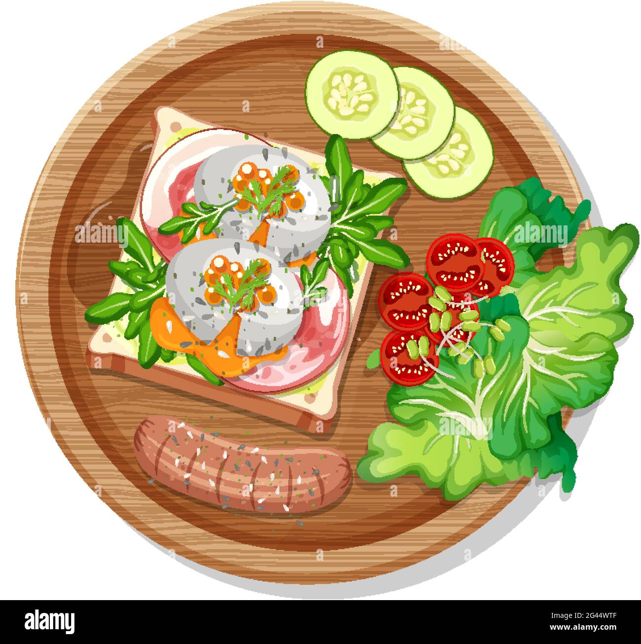 Cartoon Plate Of Breakfast