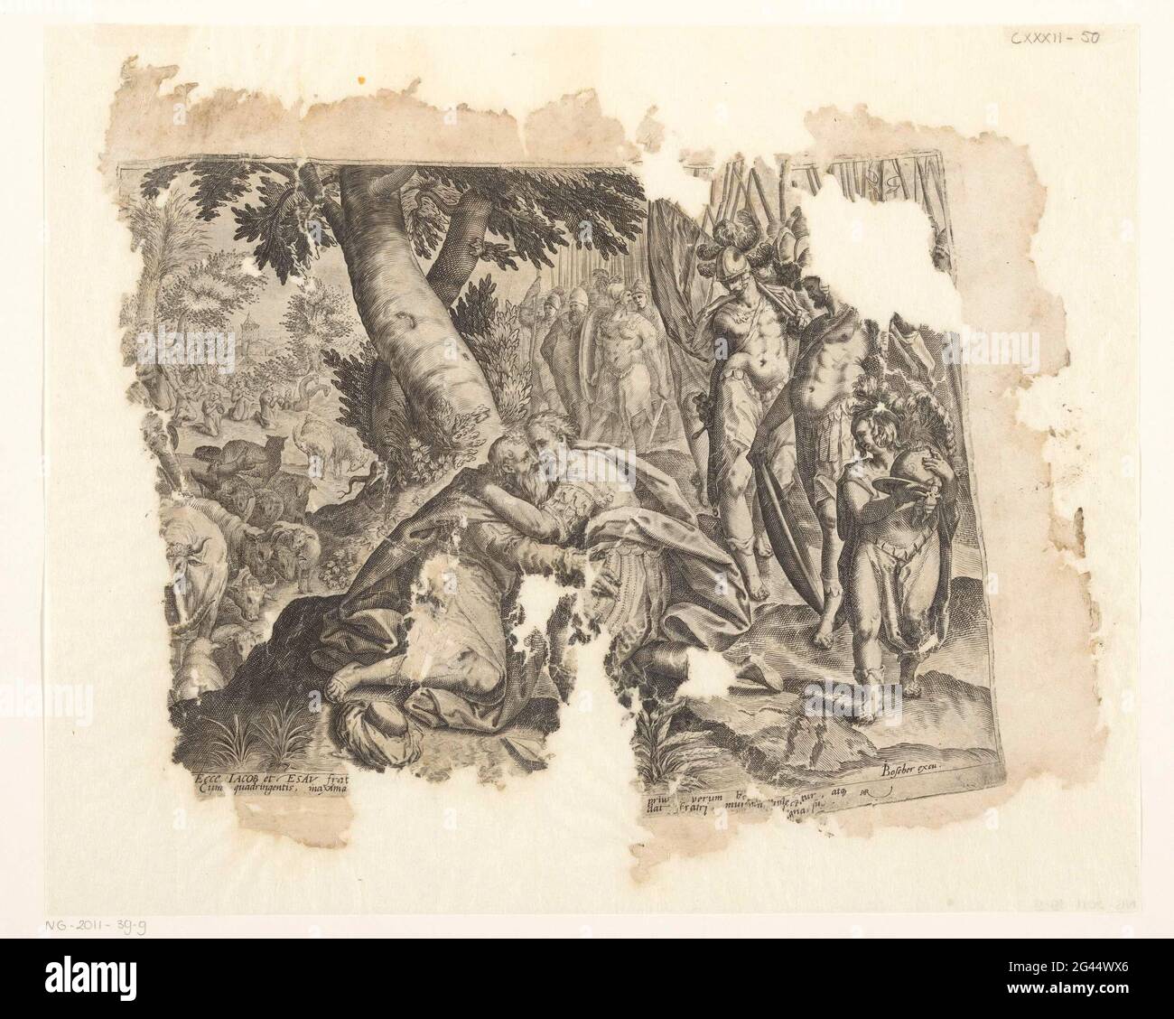 Reconciliation from Jakob and Esau. The Esau and Jacob brothers embrace ...