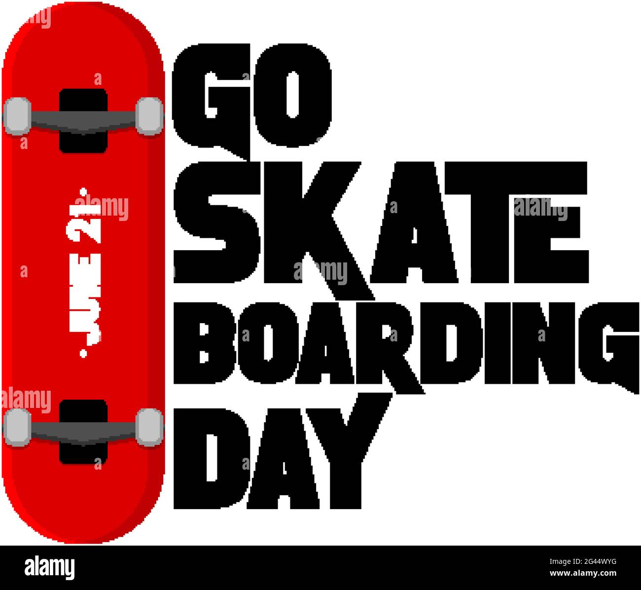 Go Skateboarding Day banner with a skateboard isolated illustration ...