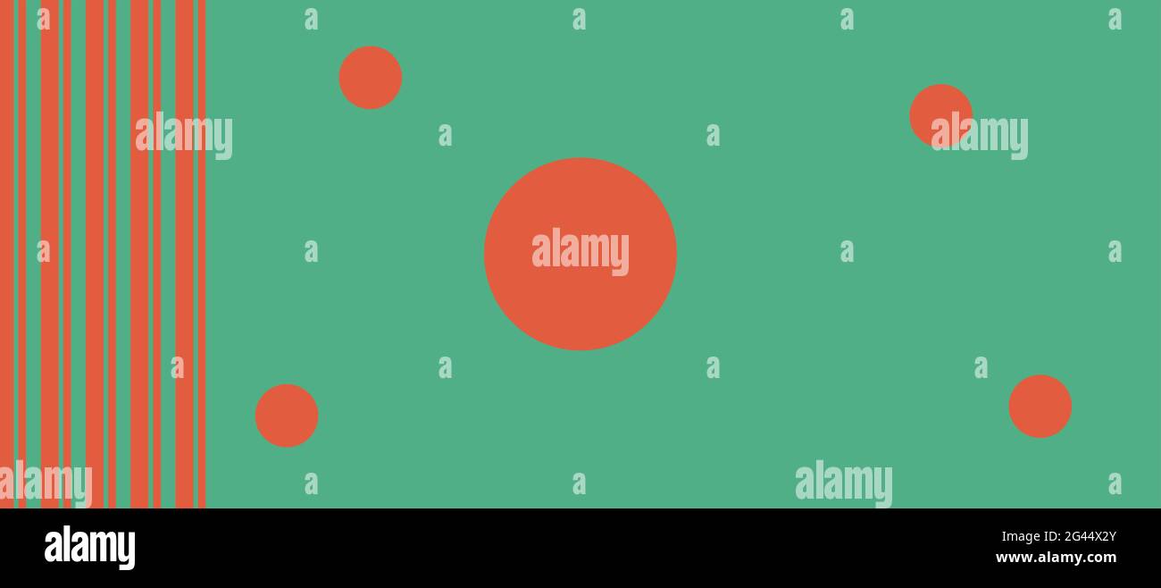 Coral lines and circles on a green background. Background texture Stock ...