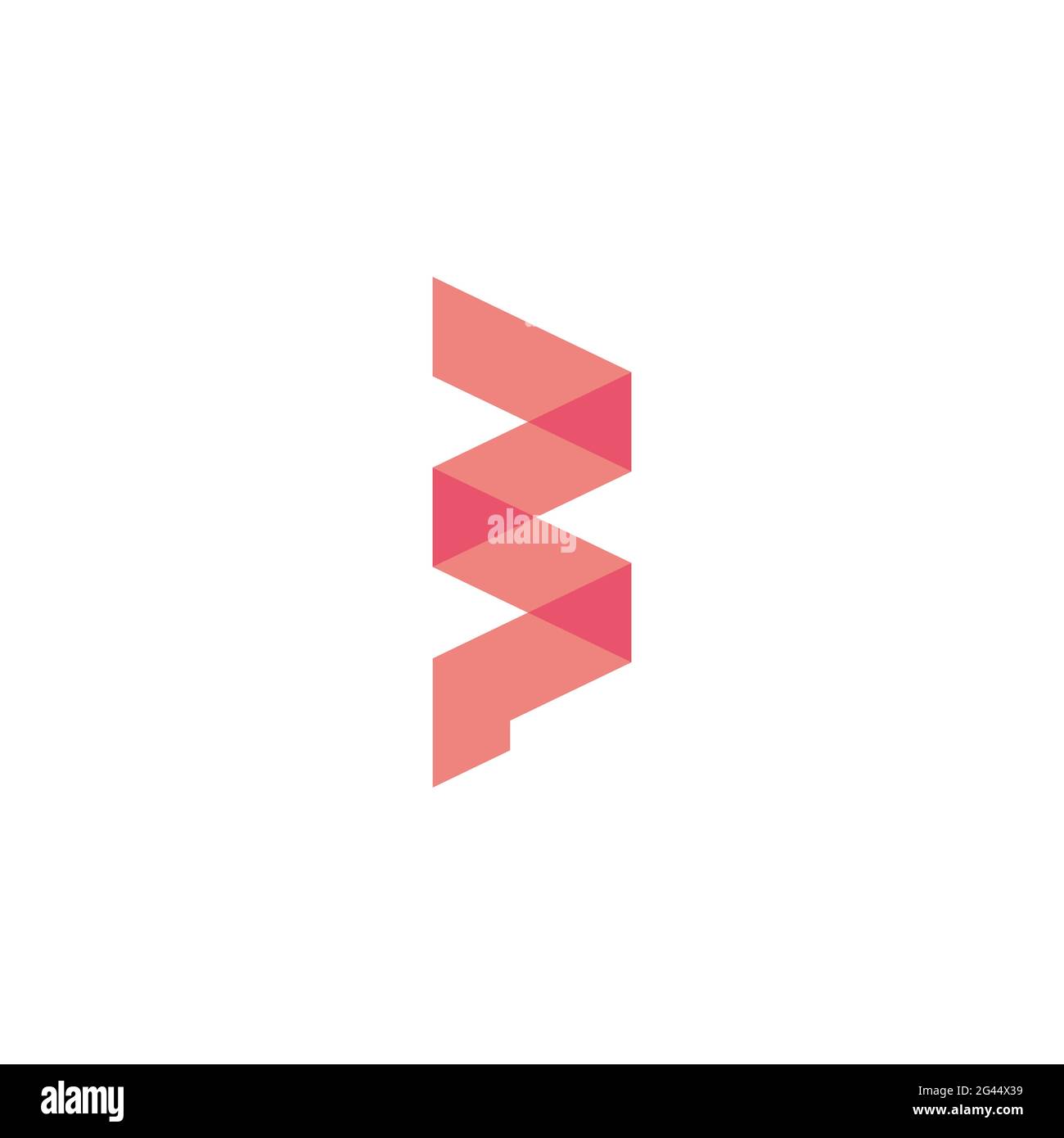 abstract letter b simple mosaic ribbon geometry logo vector Stock ...