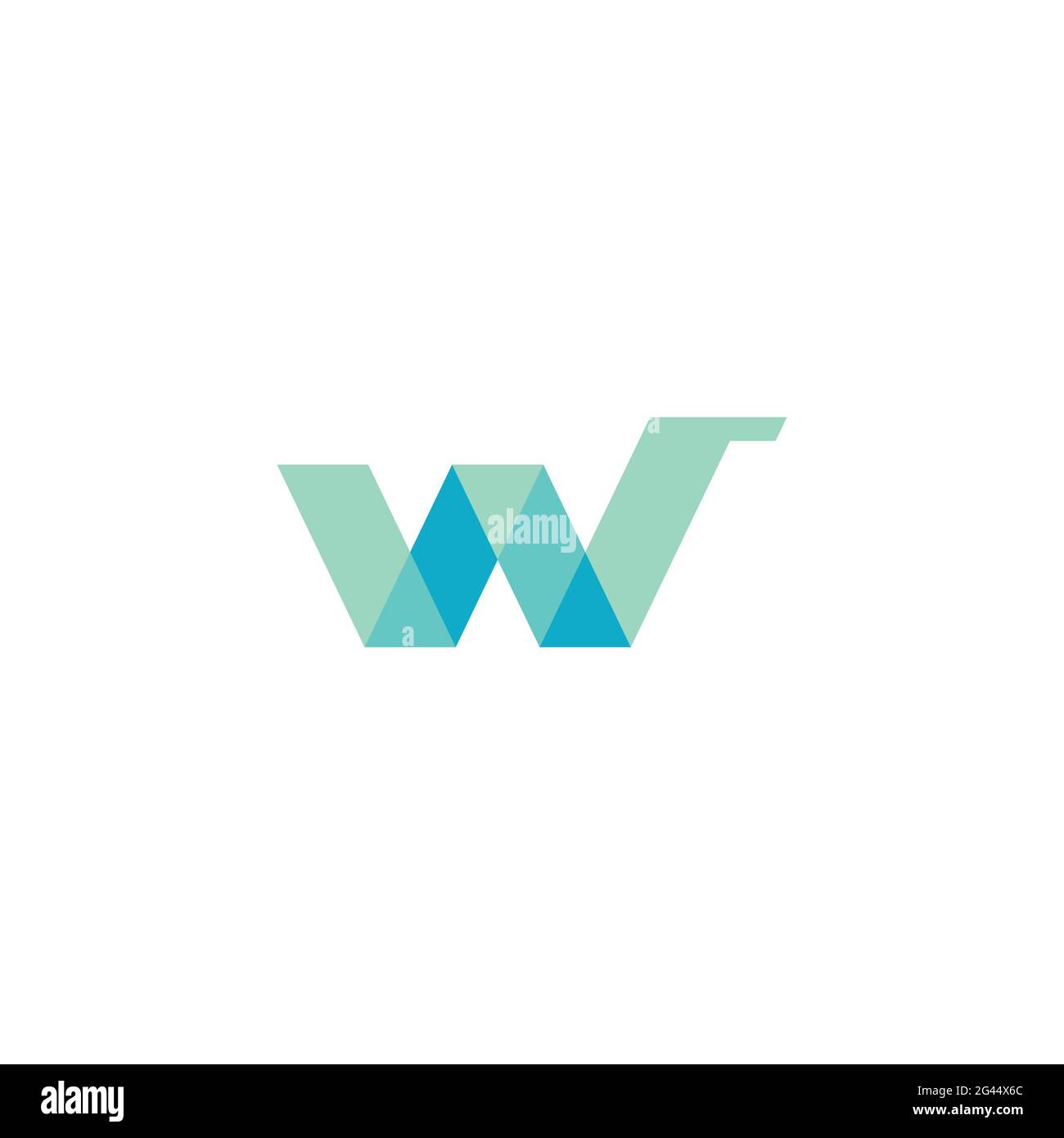 letter w triangles ribbon geometric colorful logo vector Stock Vector ...