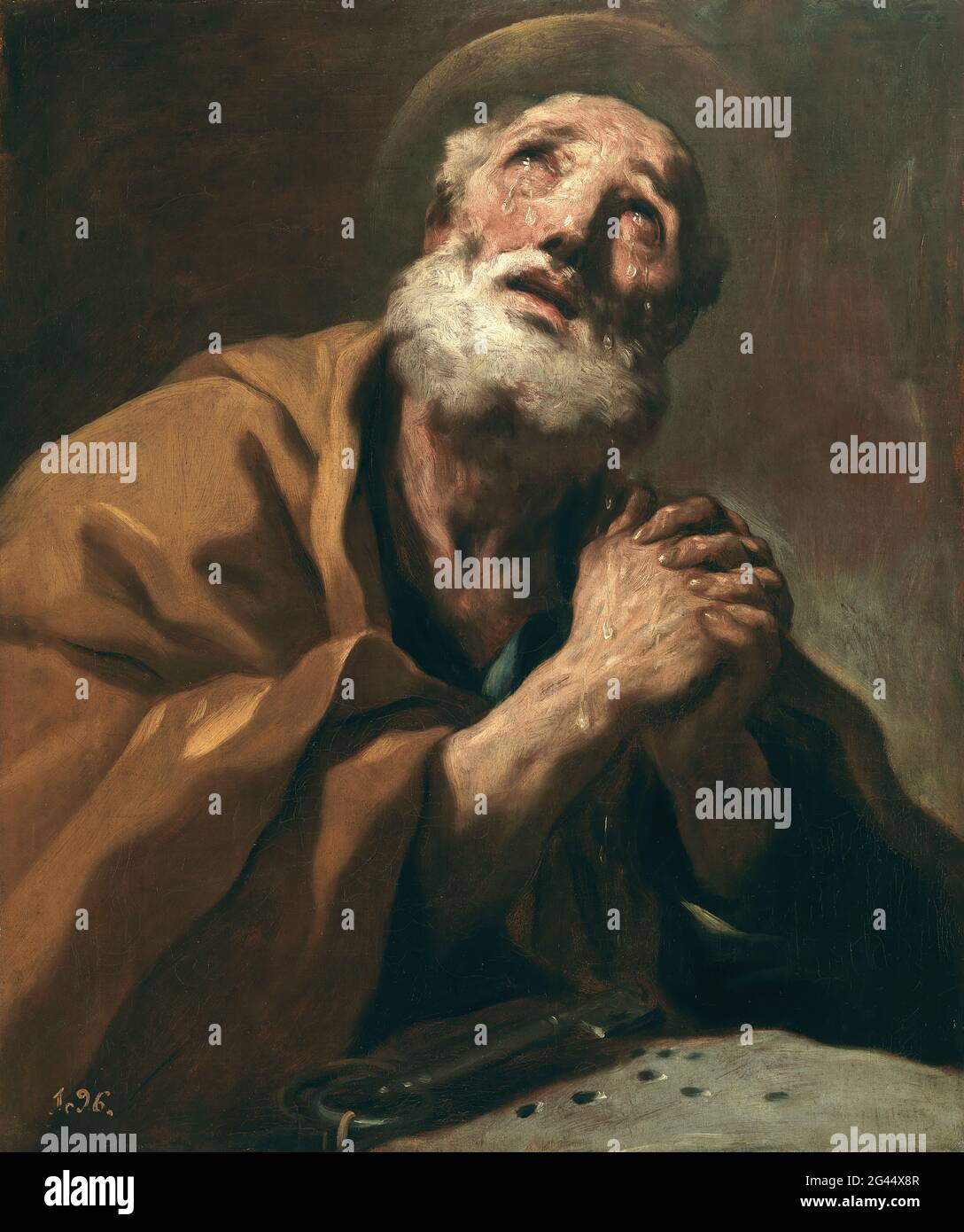 Luca Giordano - Saint Peter Weeping Stock Photo - Alamy