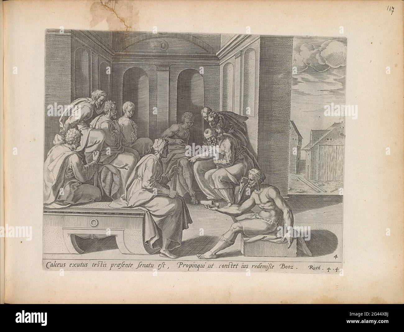 Boaz buys the land of Ruth and Naomi; History of Ruth; Theatrum ...