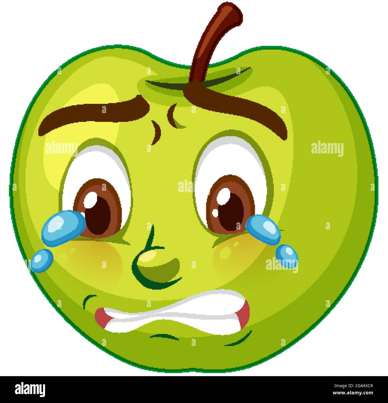 Apple cartoon character with facial expression illustration Stock ...