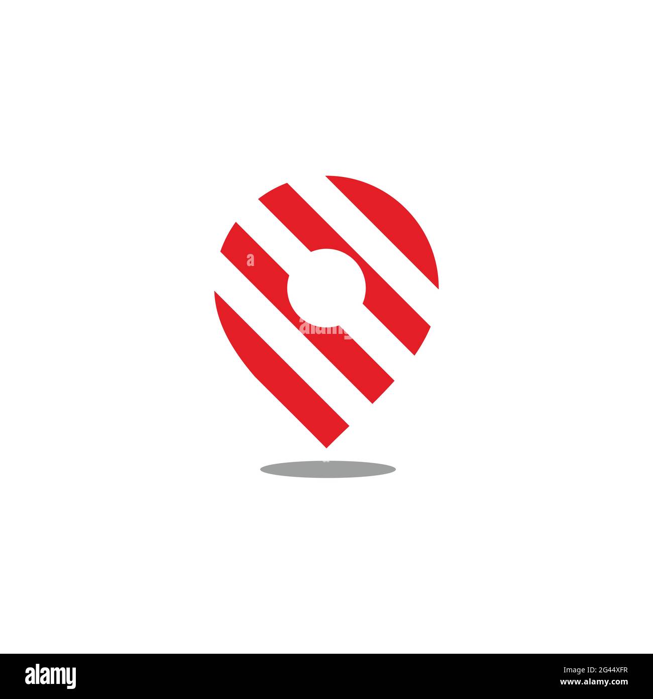 stripes red geometric pin location symbol vector Stock Vector Image ...