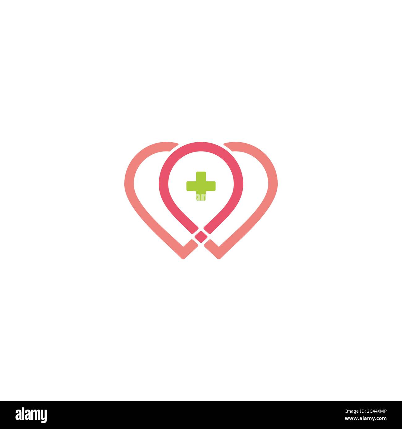 medical pin location heart symbol logo vector Stock Vector Image & Art ...