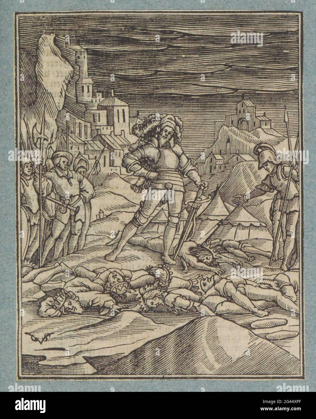 Joshua as army leader of Israelites with bodies of the reports kings ...