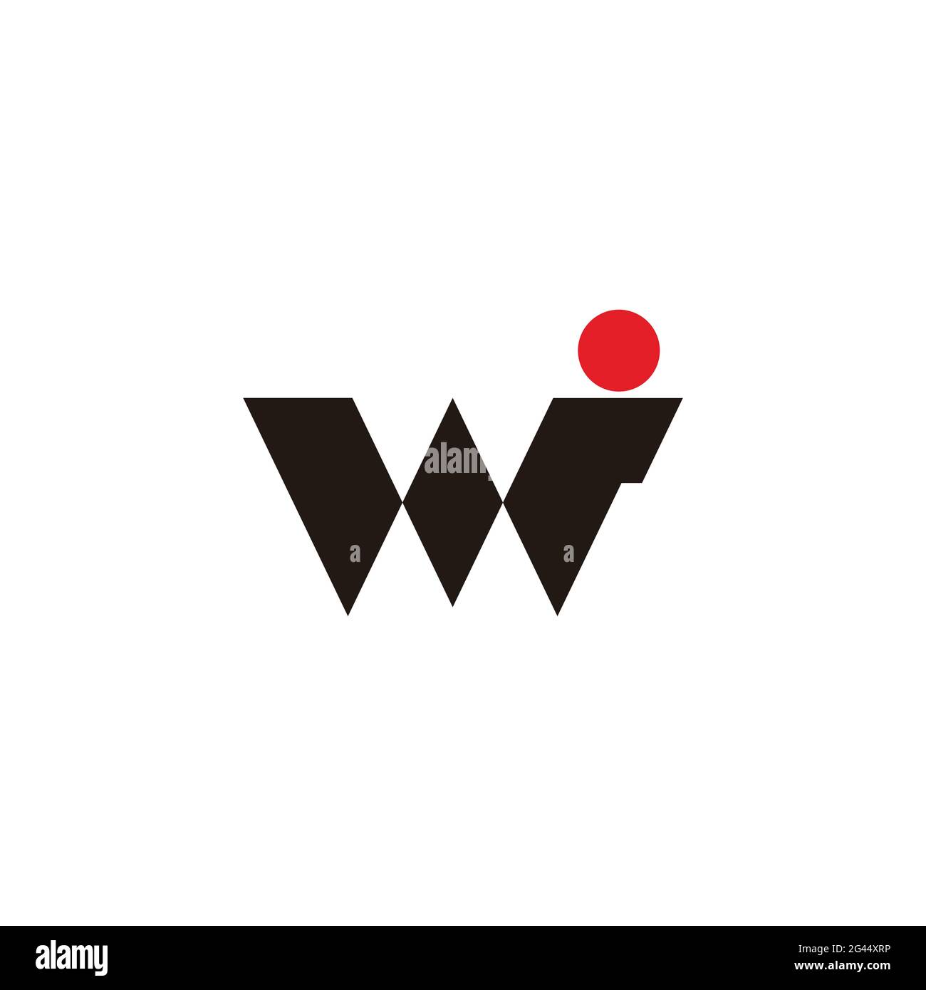 letter wi simple geometric color logo vector Stock Vector Image & Art ...