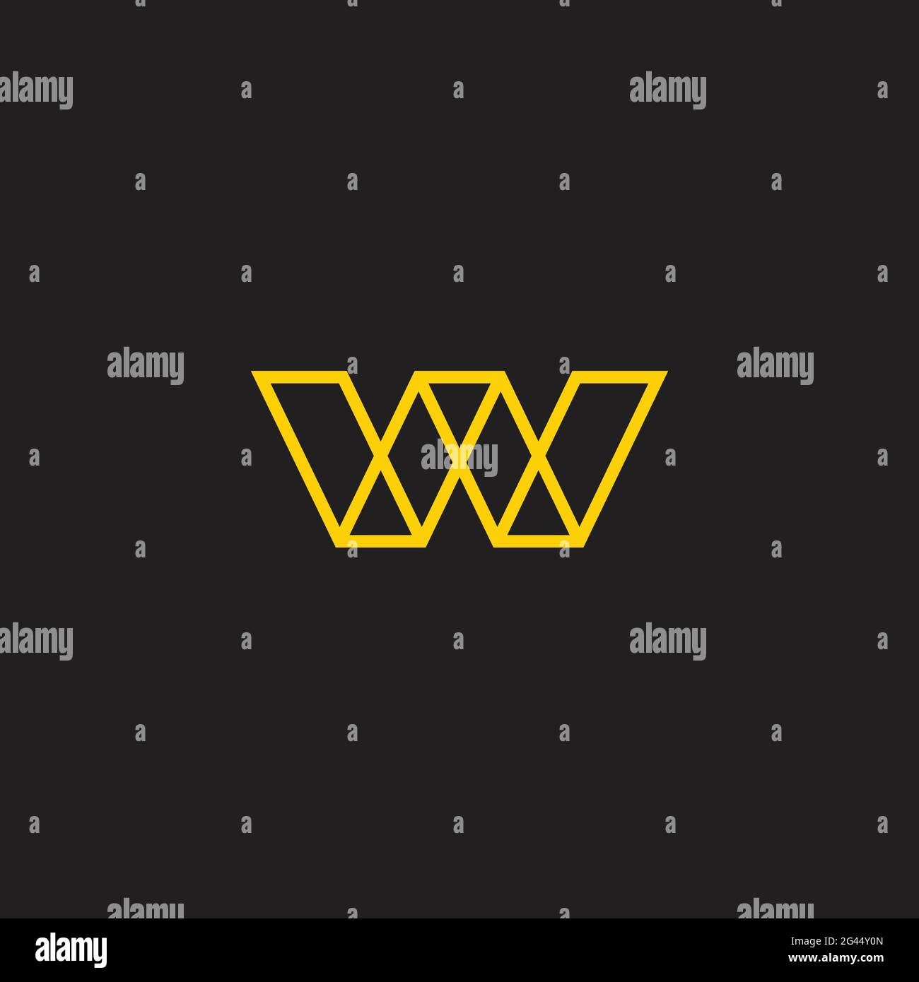 letter w linear geometric triangle mosaic logo vector Stock Vector ...