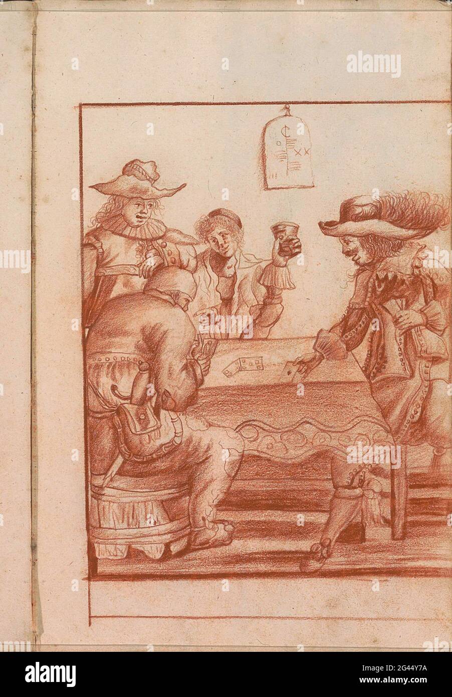 Cart players. Four figures have a charmed table. Two games and two view ...