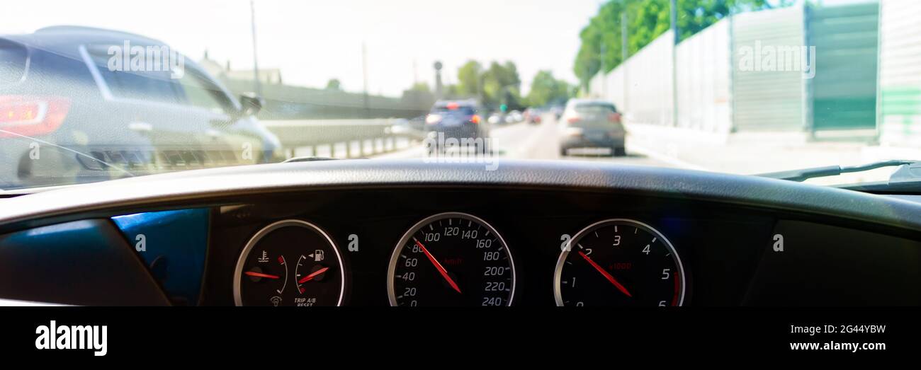 Windshield view from inside moving car hi-res stock photography and ...