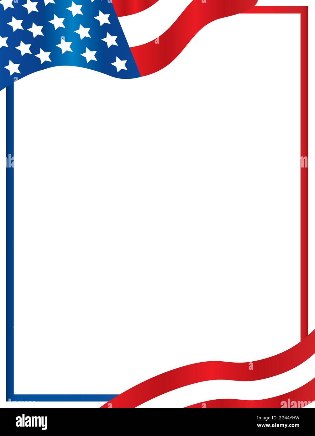 American Flag Patriotic Frame Red White and Blue Stock Vector Image ...