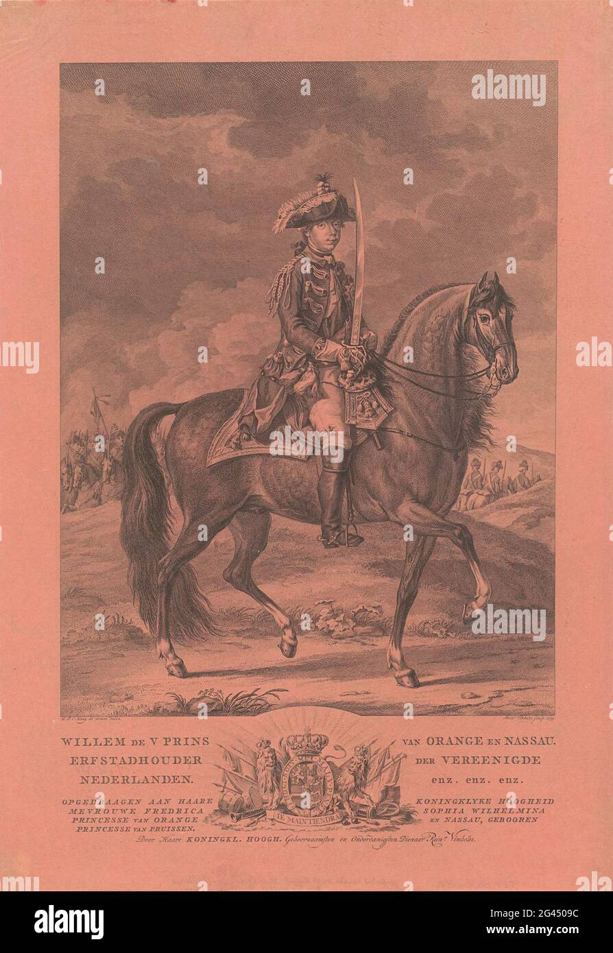 Equestrian portrait of Willem V, Prince of Orange-Nassau. Equestrian ...
