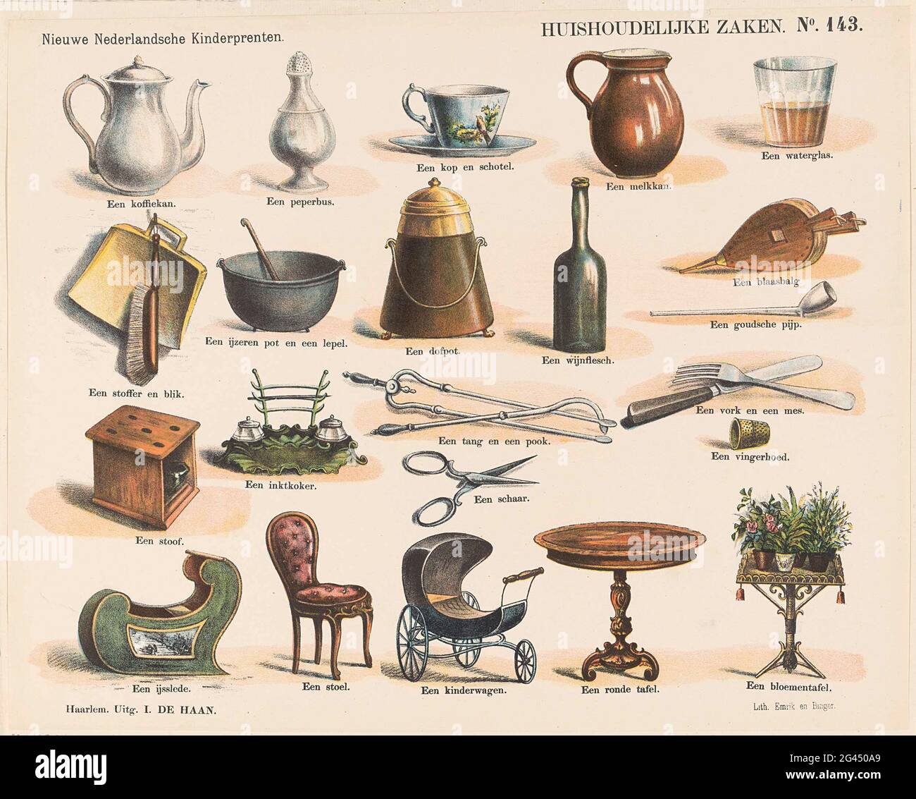 Household affairs; New Dutch childrens prints. Sheet with 22 ...