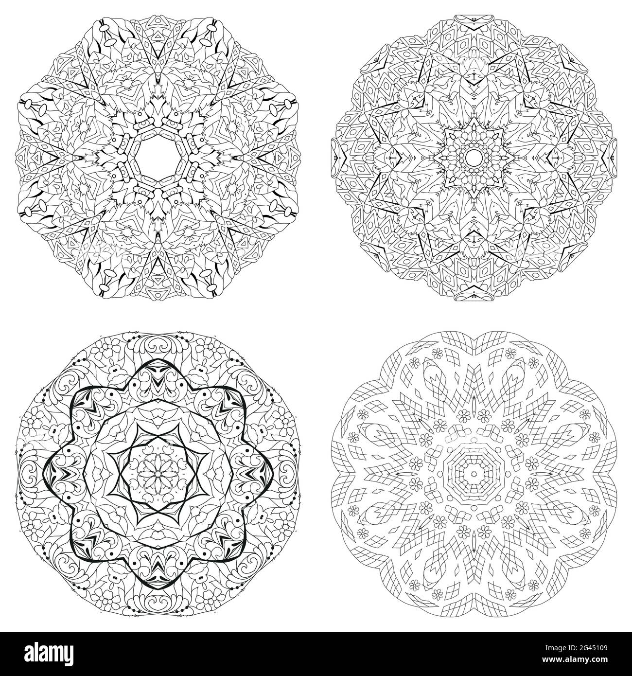 Vector Adult Coloring Book Textures. Hand-painted art design. Adult ...