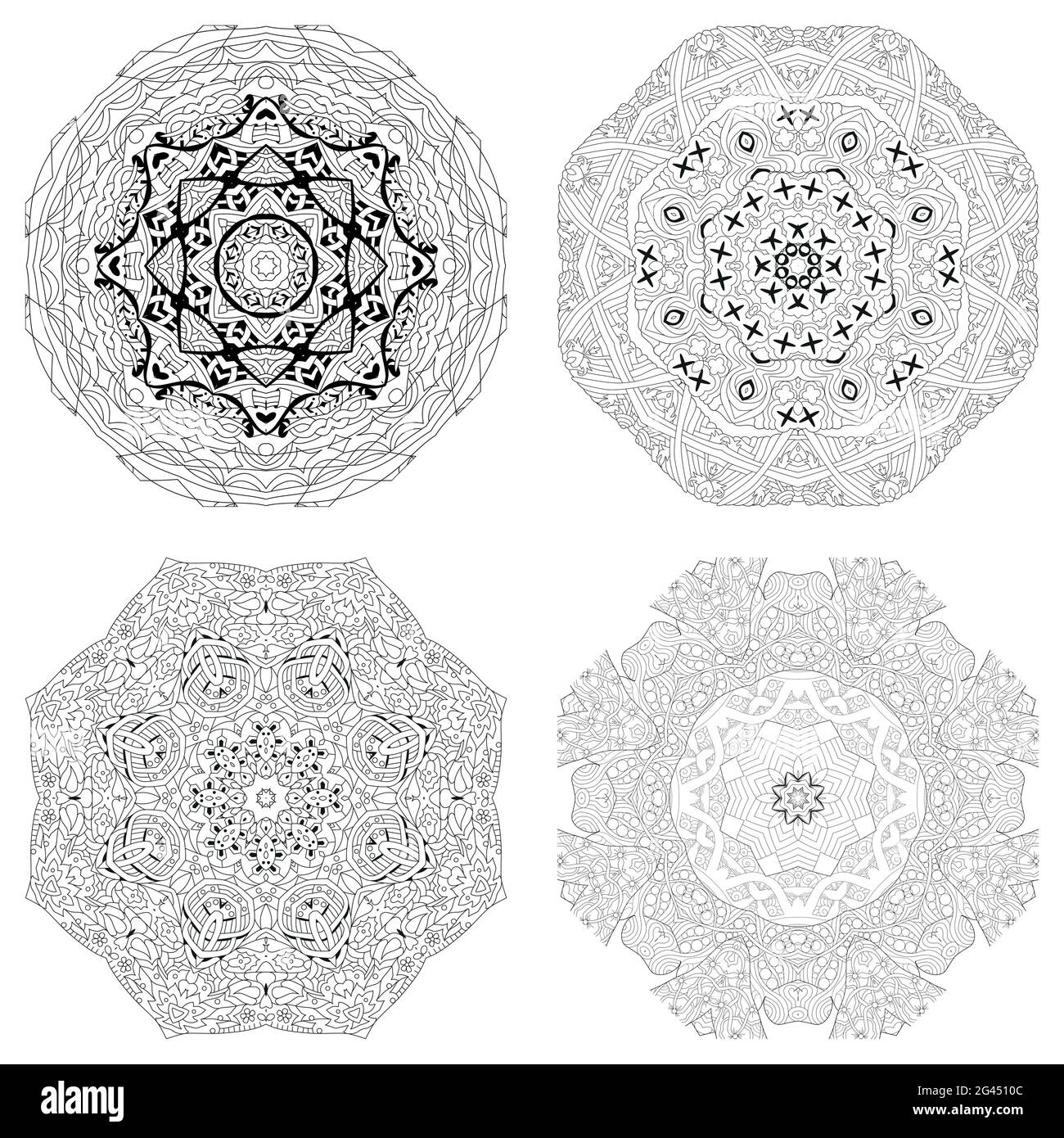 Vector Adult Coloring Book Textures. Hand-painted art design. Adult ...