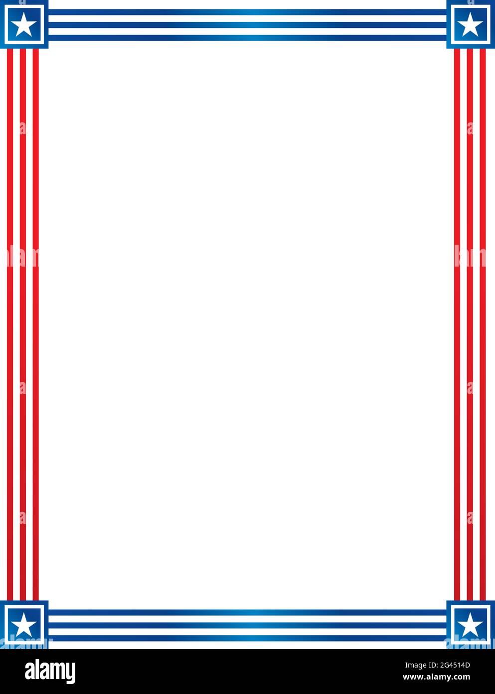 American Flag Patriotic Frame Red White and Blue Stock Vector Image ...