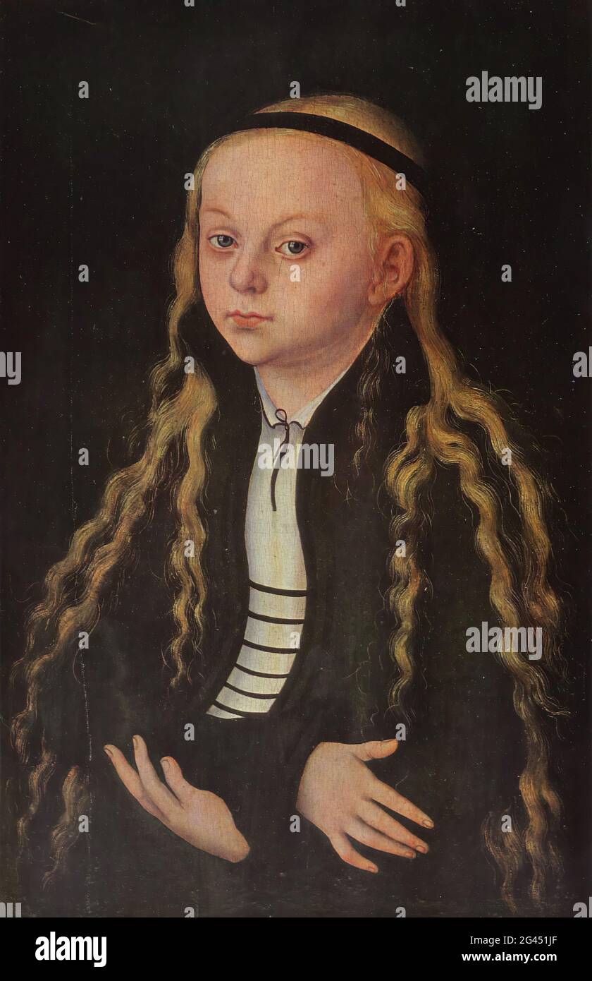 Lucas Cranach the Elder - Portrait Young Girl Magdalen Luther C 1520 ...