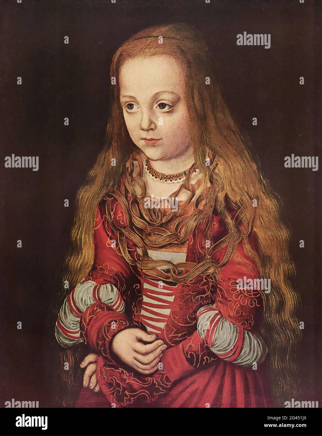 Lucas Cranach the Elder - Portrait Saxon Princess 1517 Stock Photo - Alamy