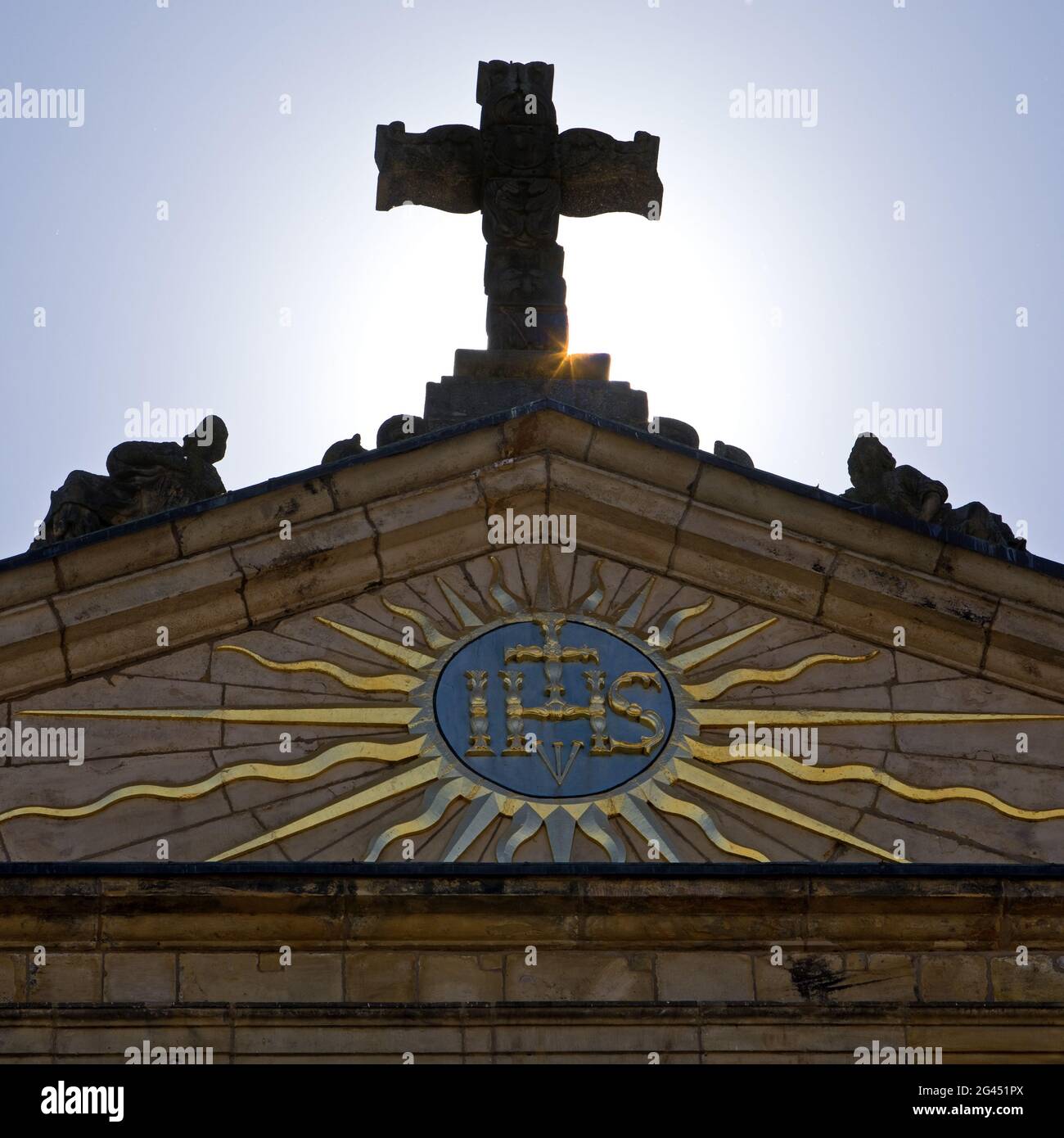 Cross at the market church, detail, Paderborn, North Rhine-Westphalia ...