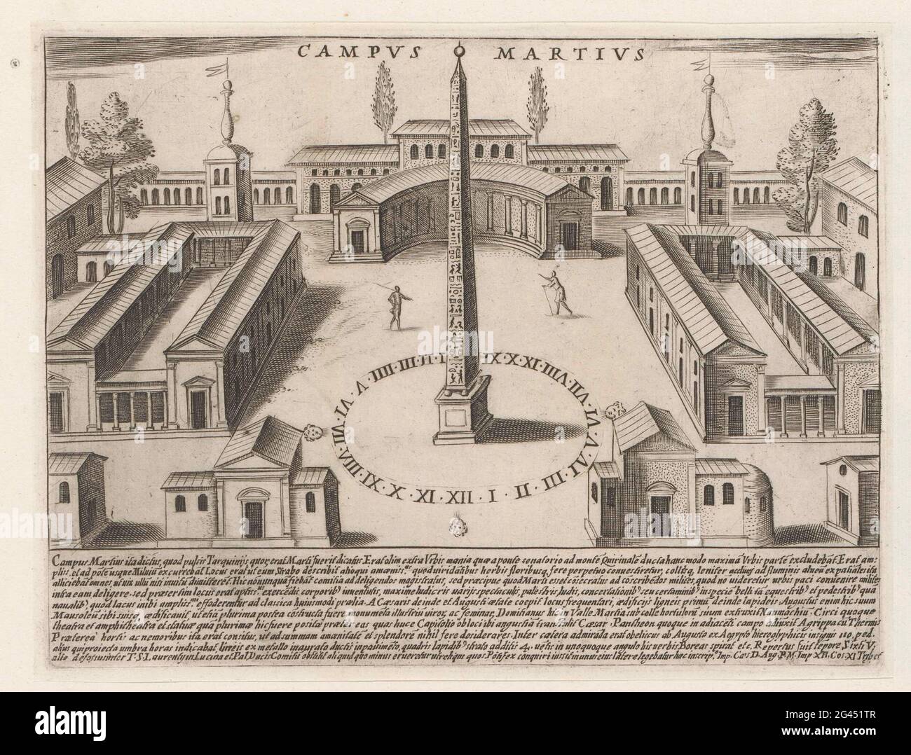 Obelisk on the Marsveld in Rome; Campus Martius; Antique monuments ...