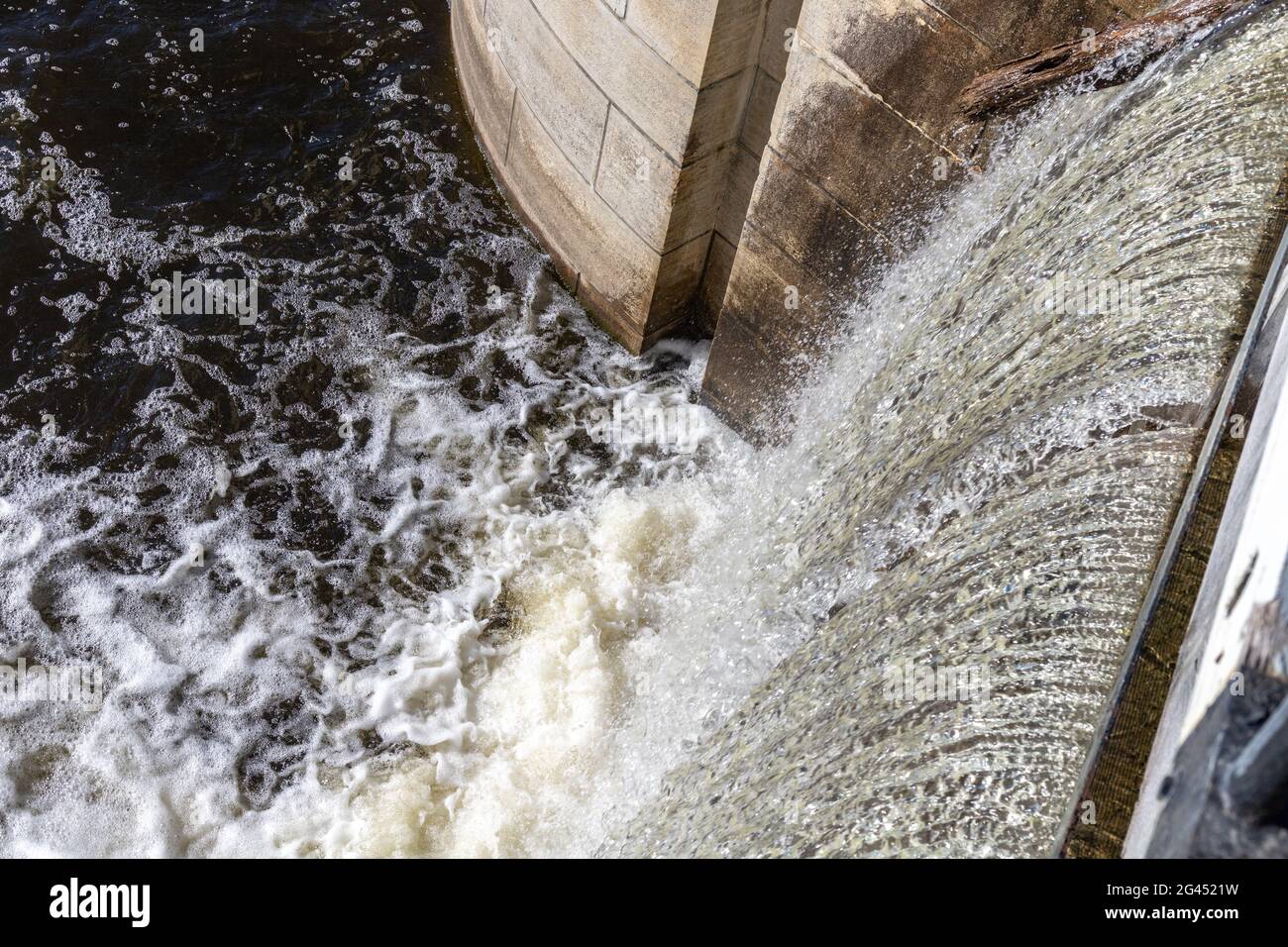 Rideau Canal locks in Ottawa, Canada. Close up of flowing water Stock ...