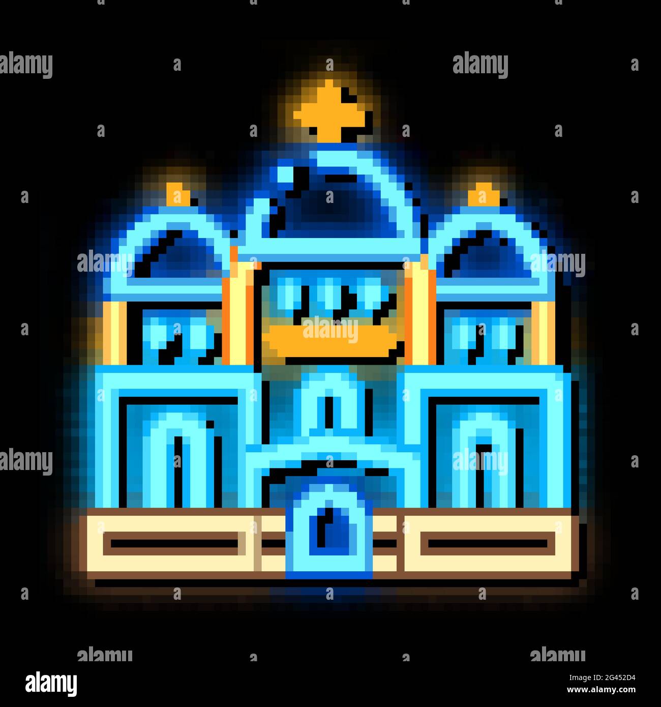 christian temple with domes neon glow icon illustration Stock Vector ...