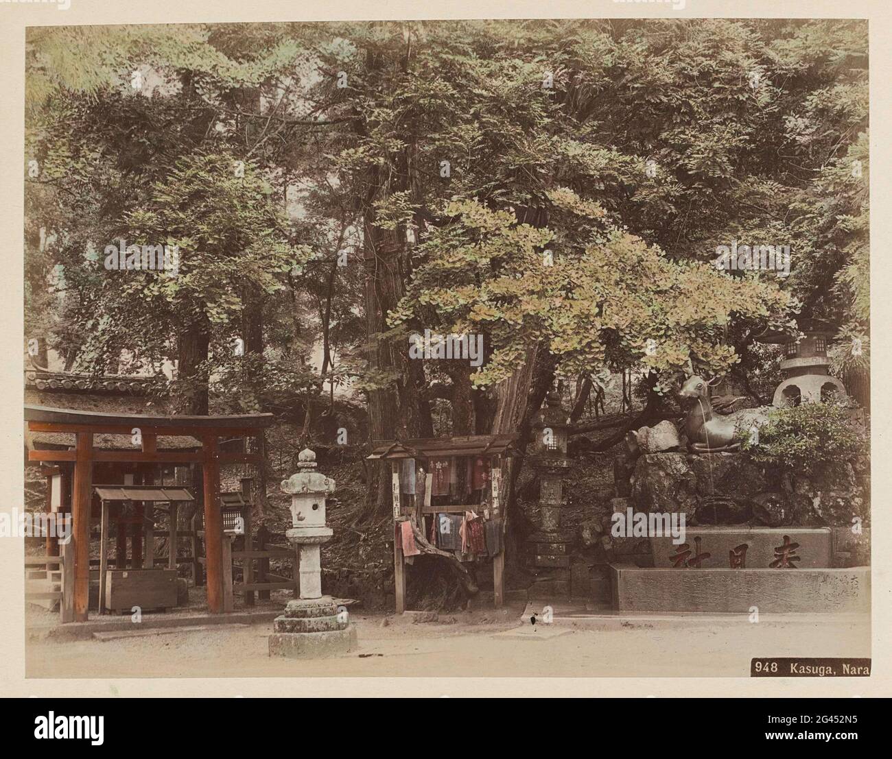 Part of the Kasuga shrine at Nara; Kasuga, Nara. Part of photo album ...
