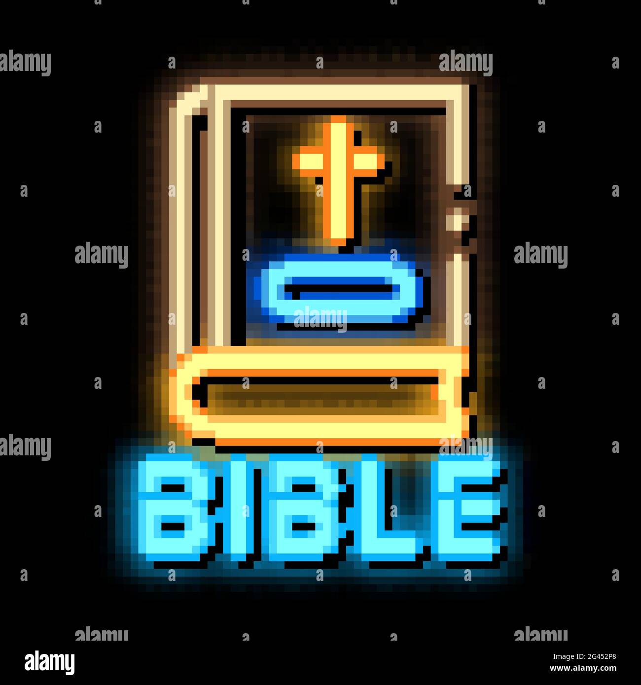 holy bible of christians neon glow icon illustration Stock Vector Image ...