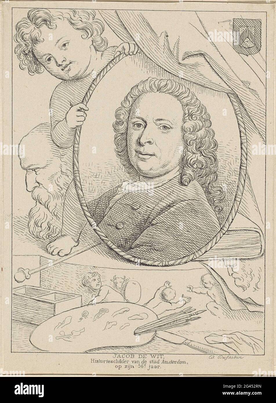Portrait of Jacob de Wit. Portrait of the draftsman and engraver Jacob ...