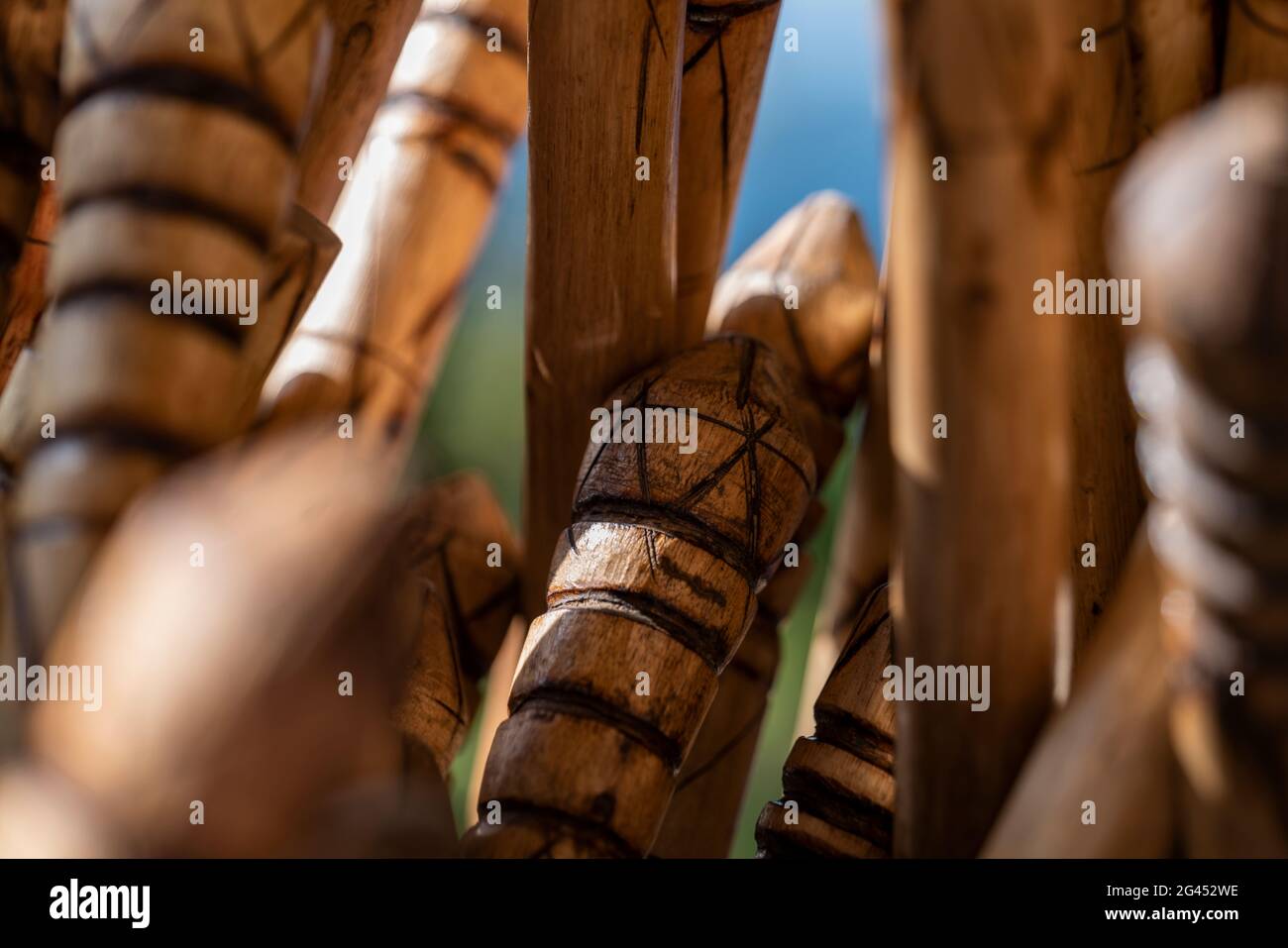 Carved walking sticks hi-res stock photography and images - Alamy