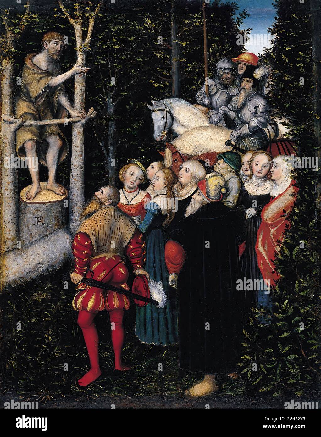Lucas Cranach the Elder - The Sermon of St. John the Baptist Stock ...