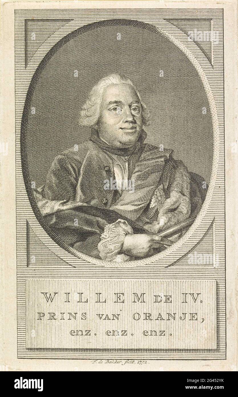 Portrait of Willem IV, Prince of Orange-Nassau. Portrait of Willem IV ...
