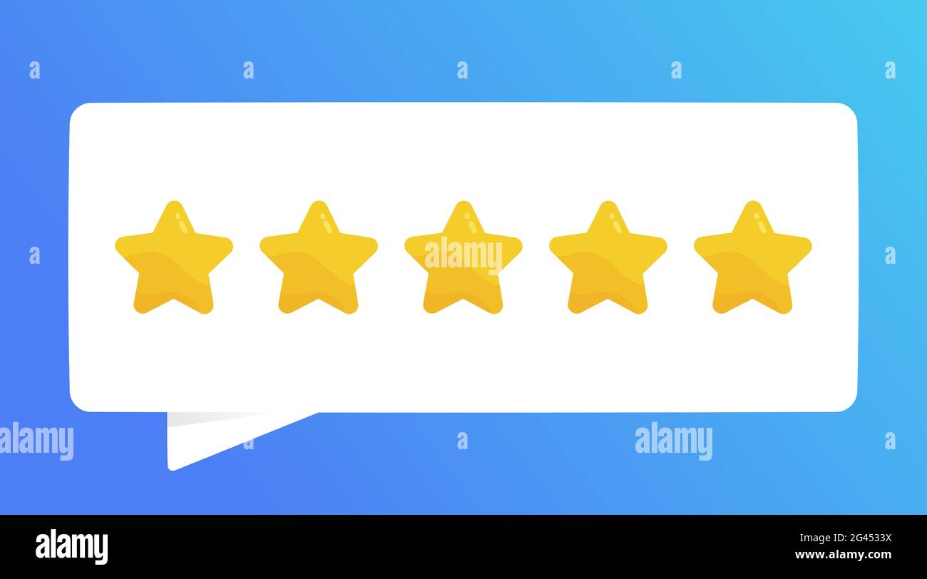 Positive feedback. Five star quality rating vector illustration ...