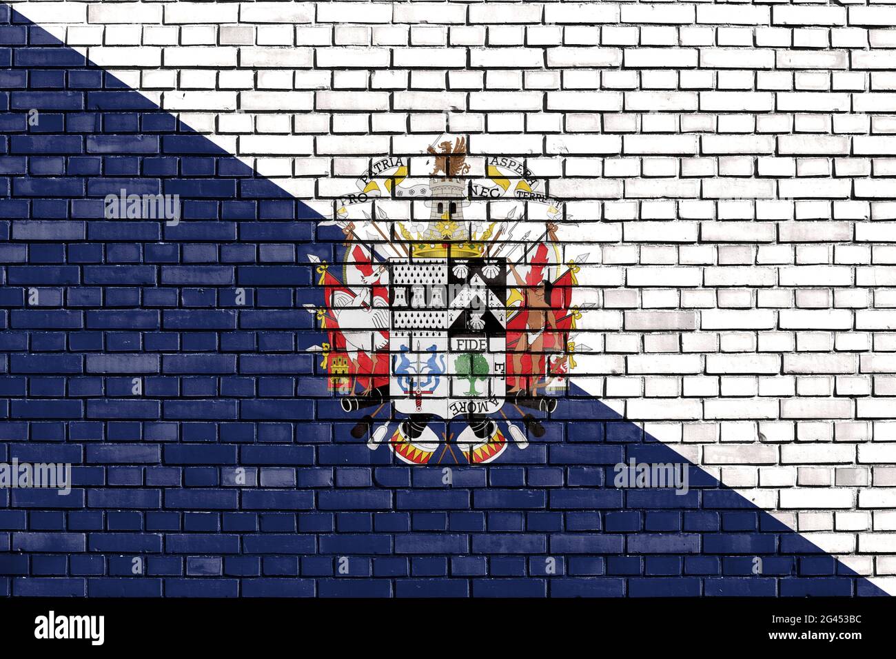 Flag of Osorno, Chile painted on brick wall Stock Photo - Alamy