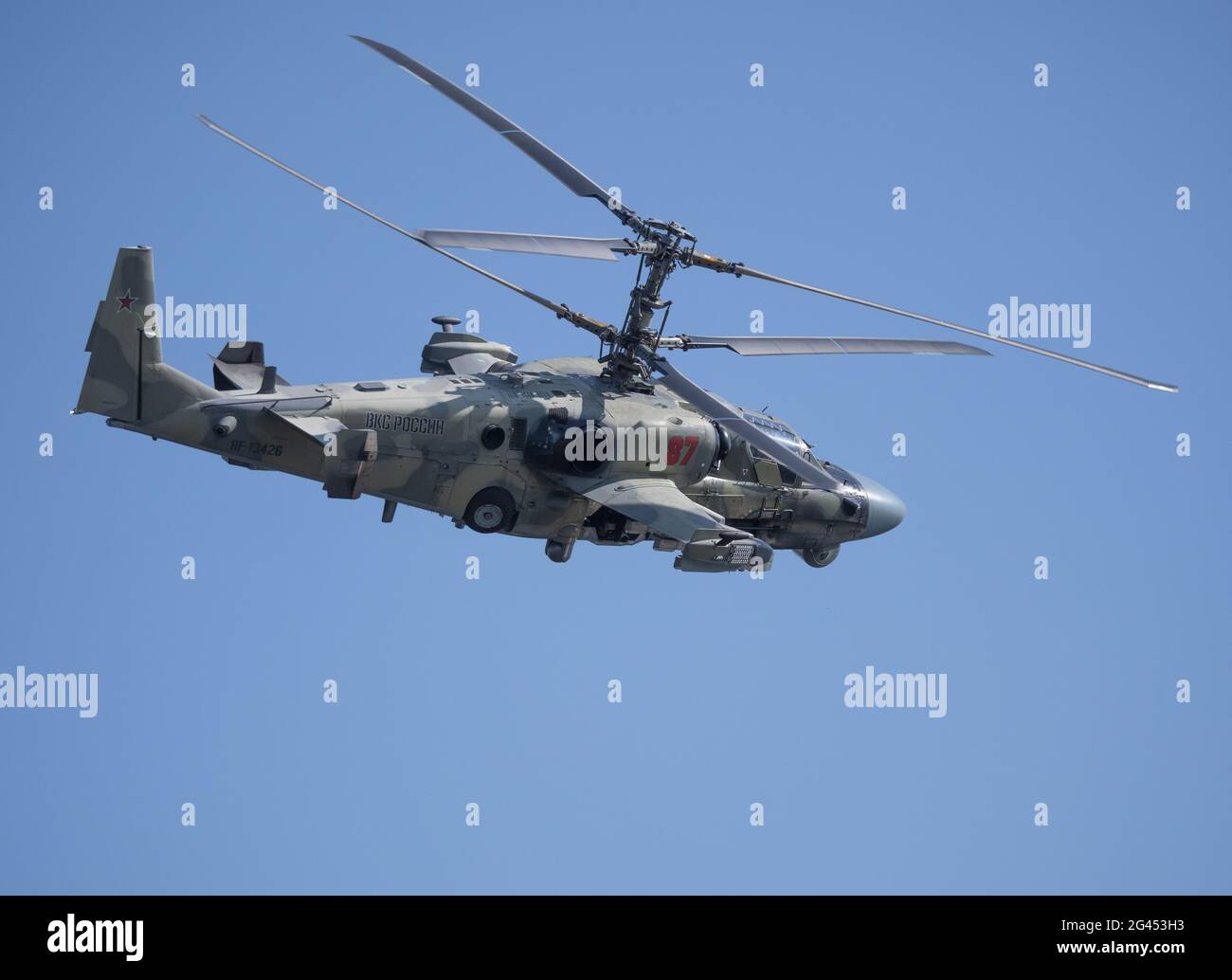 ZHUKOVSKY, RUSSIA - SEPTEMBER 01, 2019: Demonstration of the Kamov Ka ...