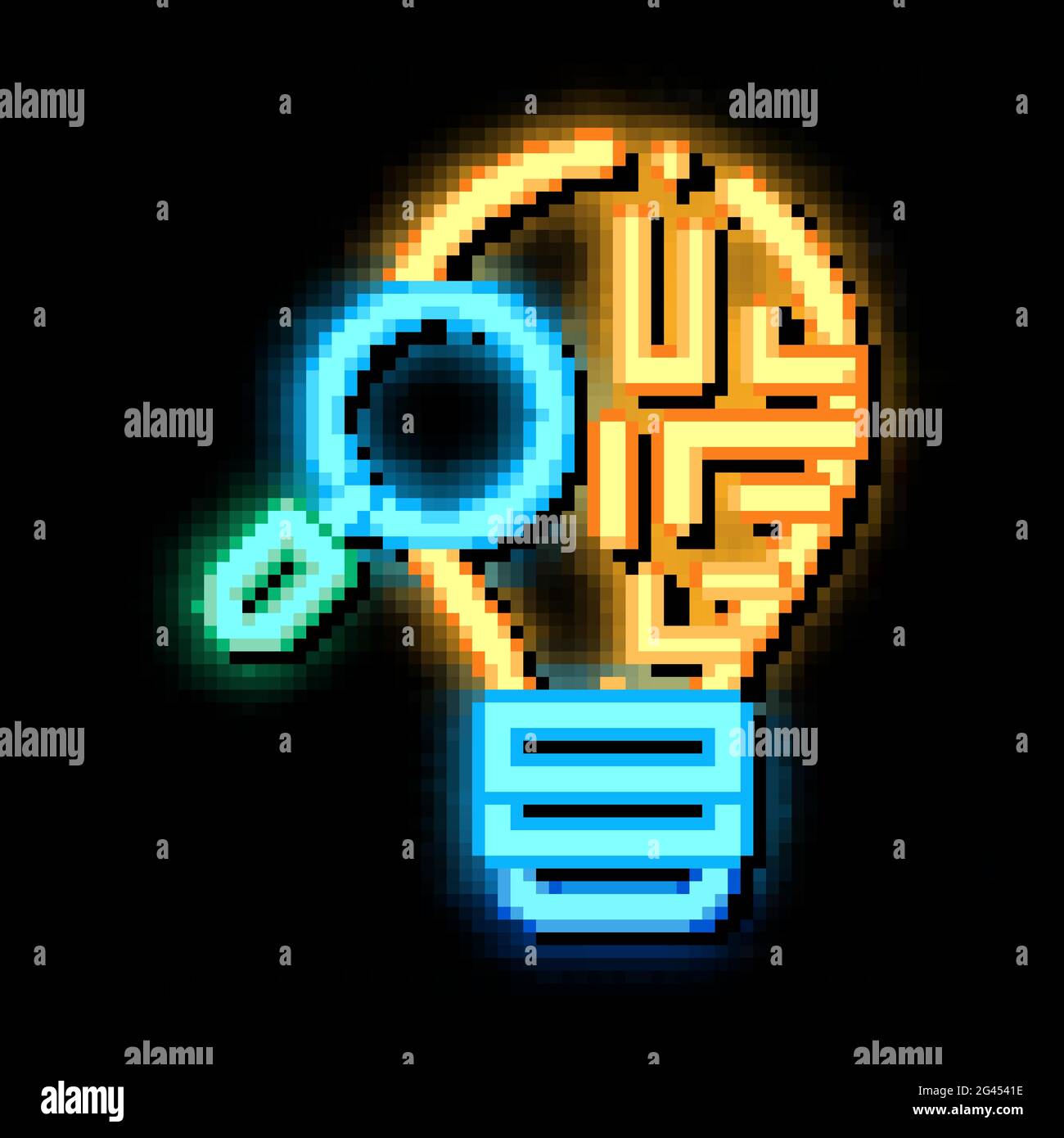 brain savvy research neon glow icon illustration Stock Vector Image ...
